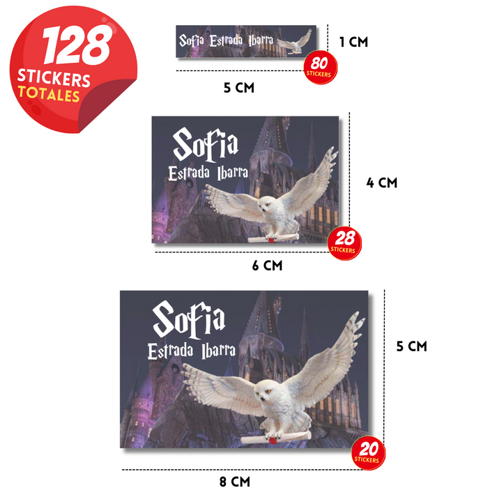 Hedwig Volando Etiquetas Escolares Personalizadas Libretas, Libros y L ...